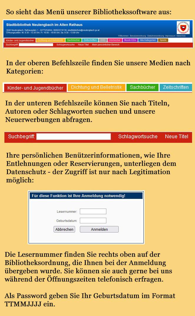 Online-Kataloge: Stadtbibliothek und noe-book | Stadtbibliothek Neulengbach